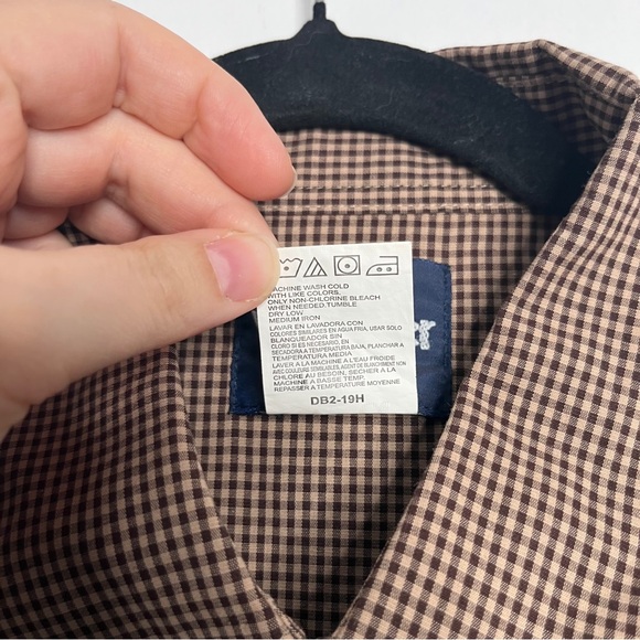 Wrangler | Shirts | Wrangler Mens Tan And Brown Gingham Checkered ...